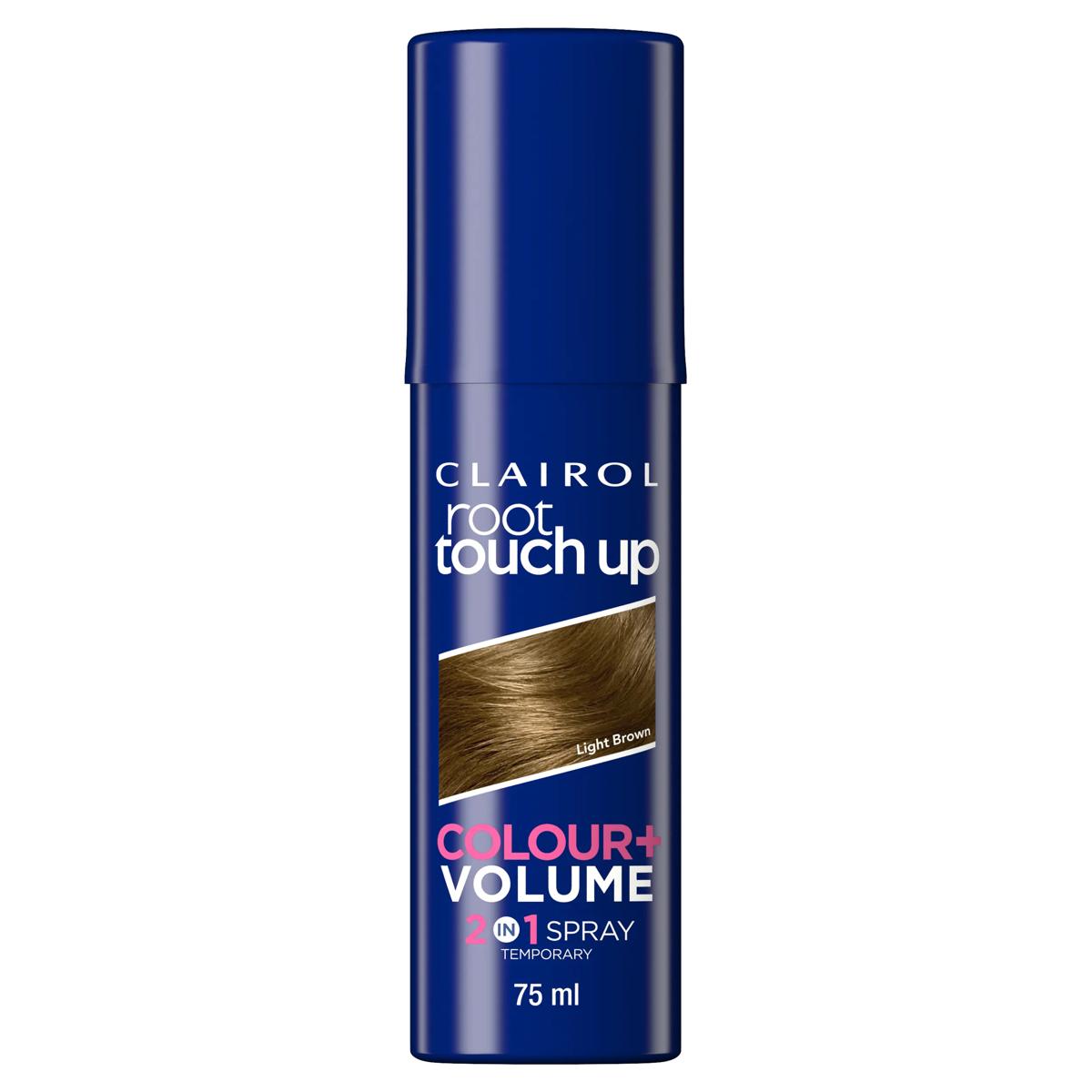 Clairol Root Touch-Up Temporary Colour + Volume 2in1 Spray, Light Brown ...