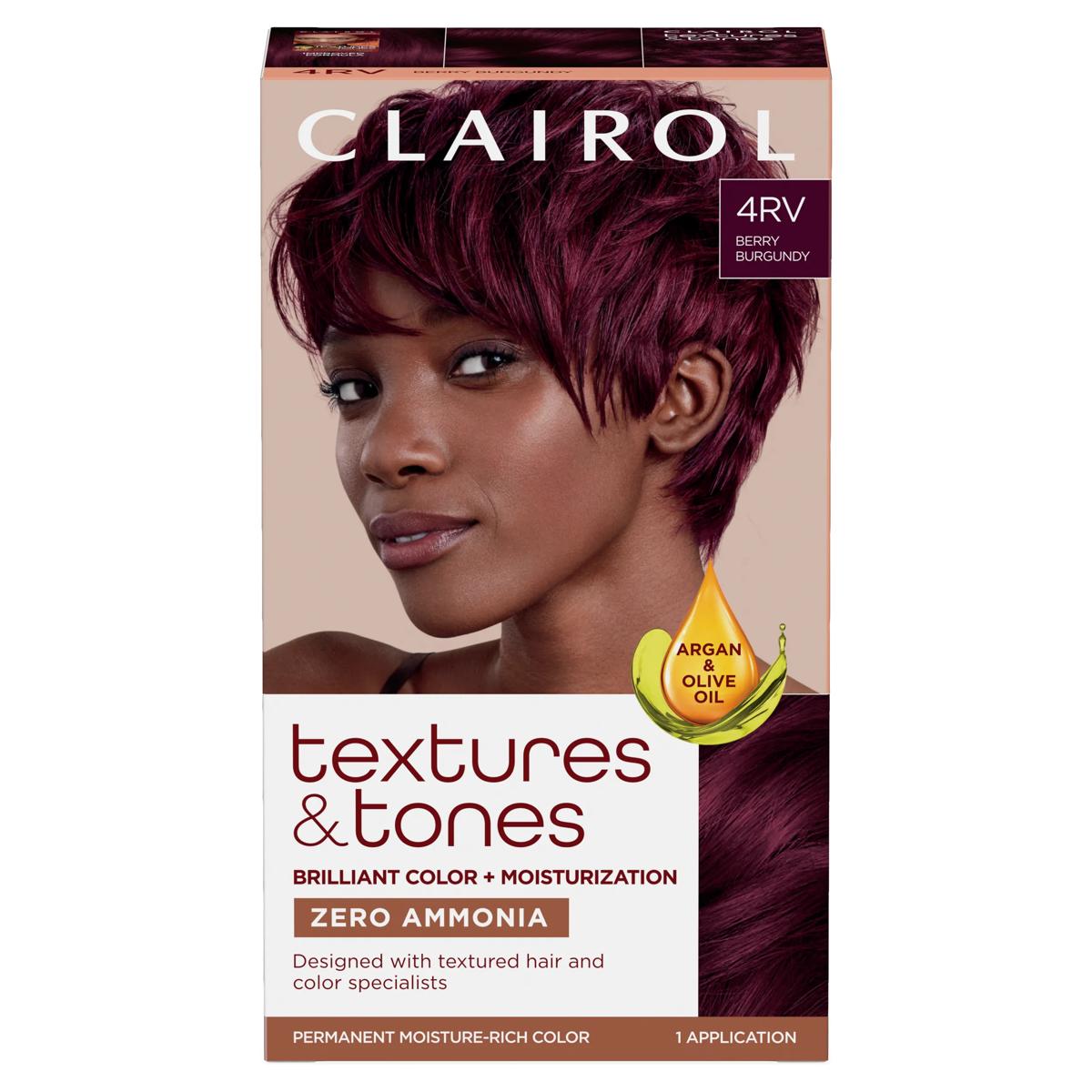 Textures & Tones Permanent Hair Dye, 4RV Berry Burgundy | Clairol US