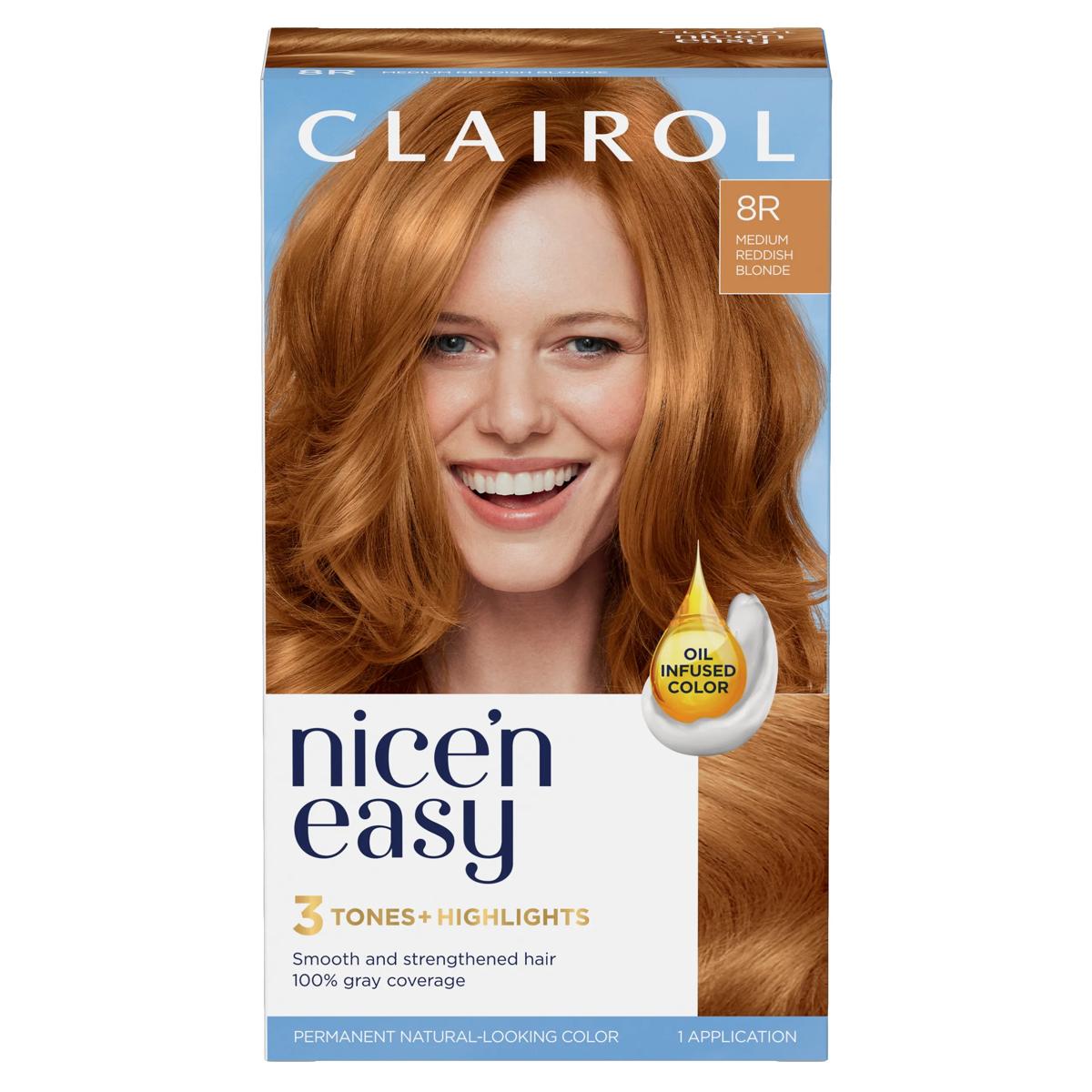 Nice'n Easy Permanent Hair Dye, 8R Medium Reddish Blonde | Clairol US