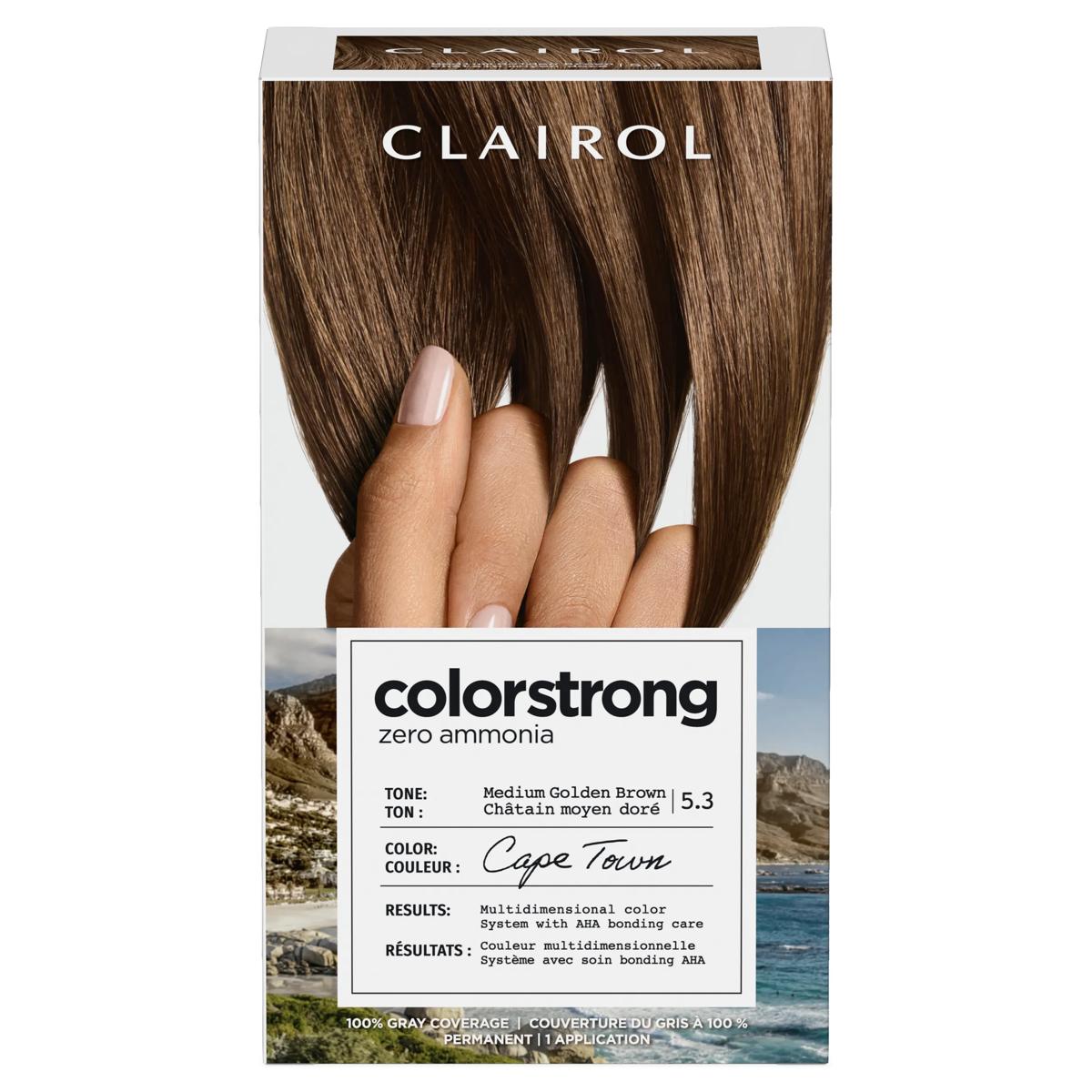 ColorStrong Zero Ammonia Hair Dye 5.3 Medium Golden Brown | Clairol US