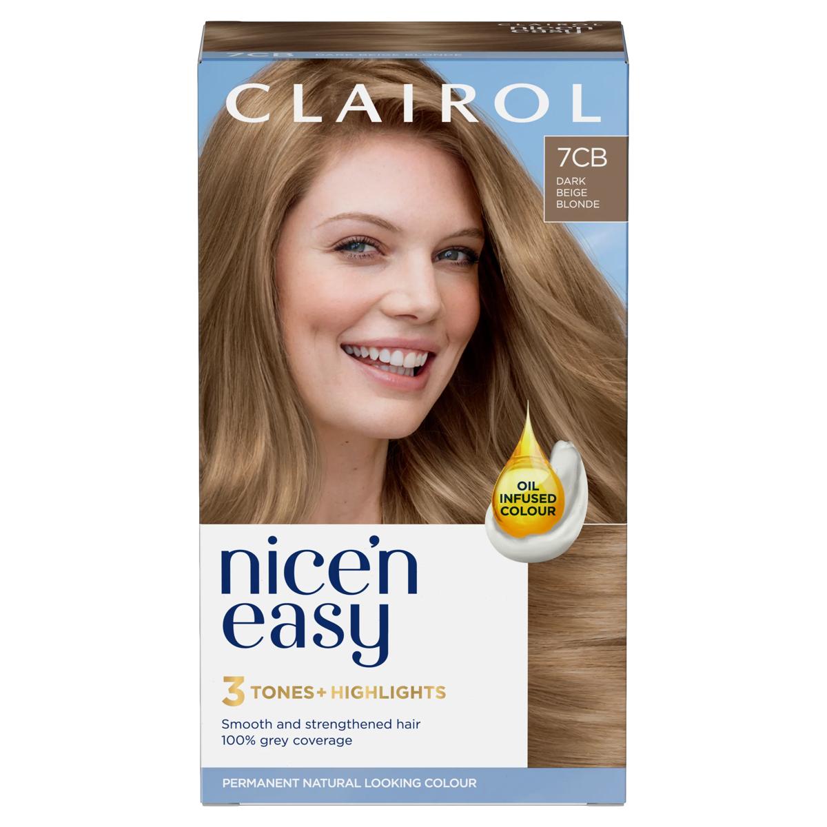 Clairol Nice'n Easy Permanent Hair Dye, 7CB Cool Beige Blonde, 1 kit | Clairol GB