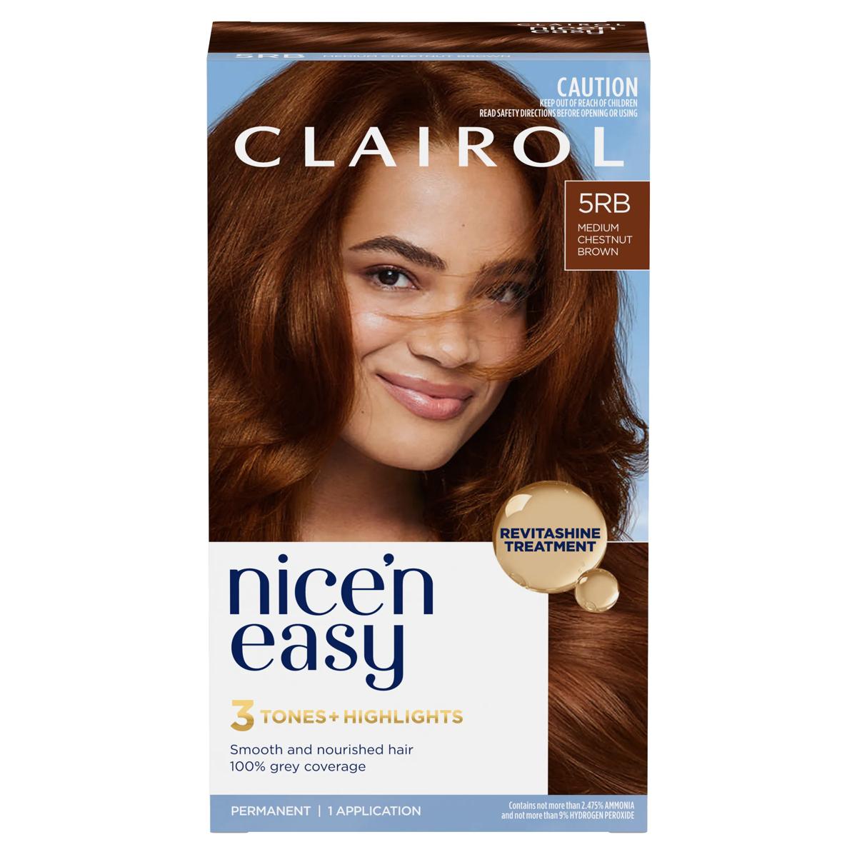 Clairol Nice'n Easy Permanent Hair Dye, 5RB Medium Reddish Brown, 1 kit ...